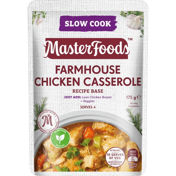 Try our slow cooked Farmhouse Chicken Casserole Recipe Base|MasterFoods