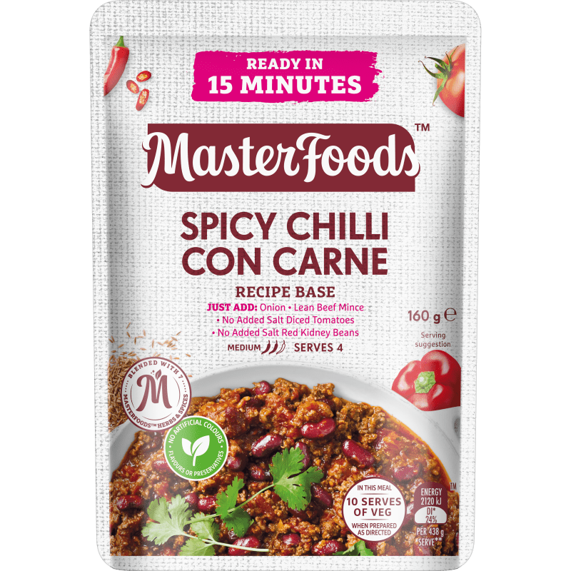 Try our easy Spicy chilli Con Carne Recipe Base | MasterFoods