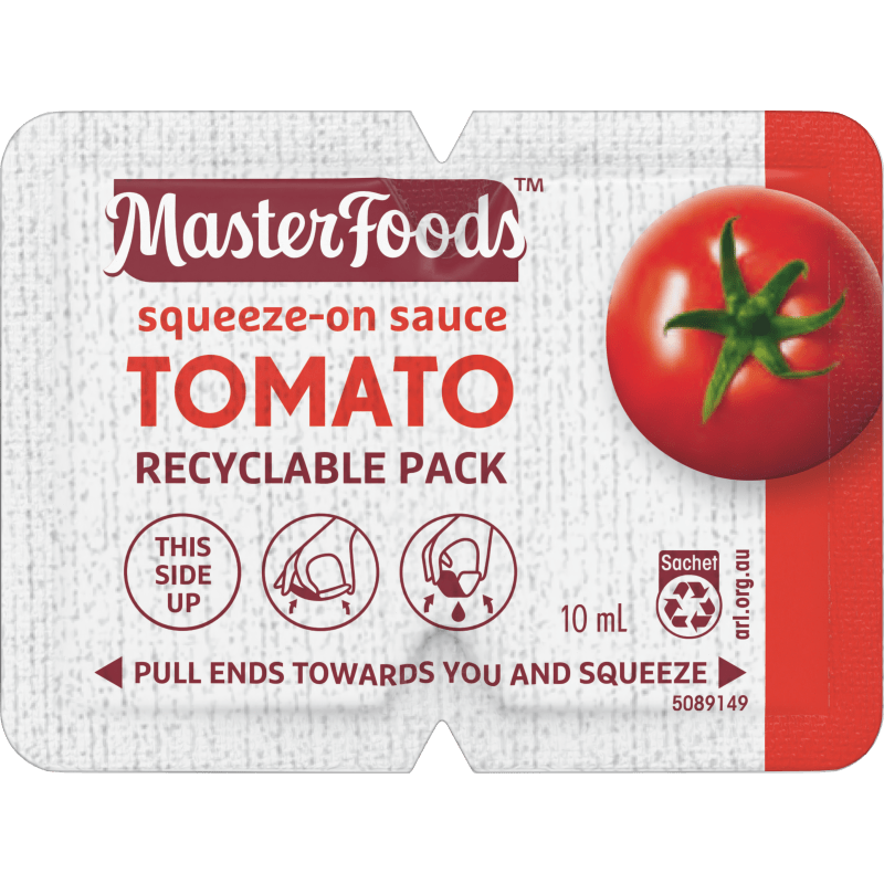 MasterFoods Paper-Based Recyclable Squeeze-On Tomato Sauce 10mL ...